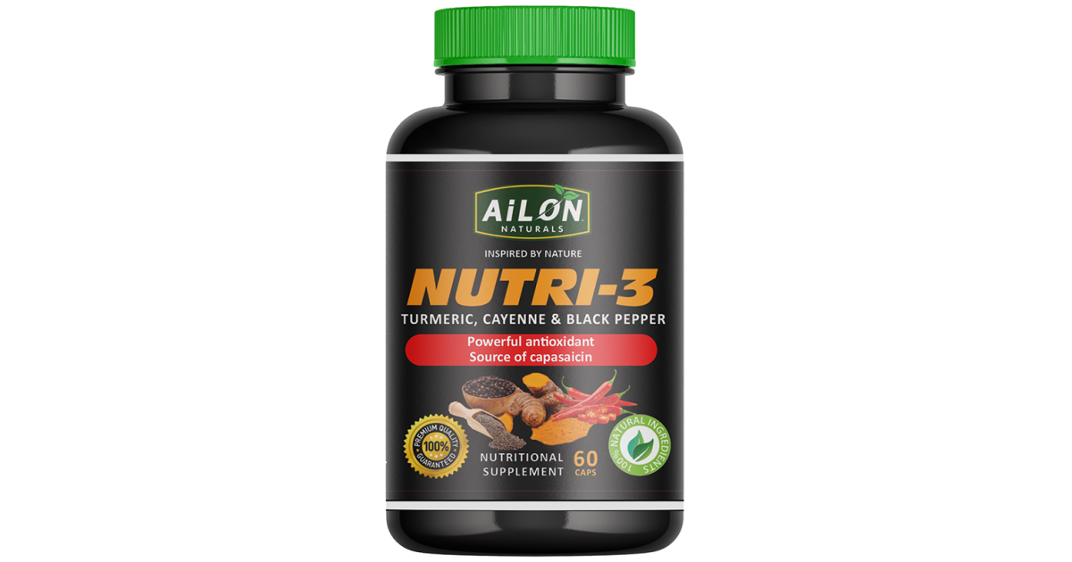 Buy Ailon Naturals Nutri 3 - Turmeric. Cayenne & Black Pepper capsules (60 caps) Online ...