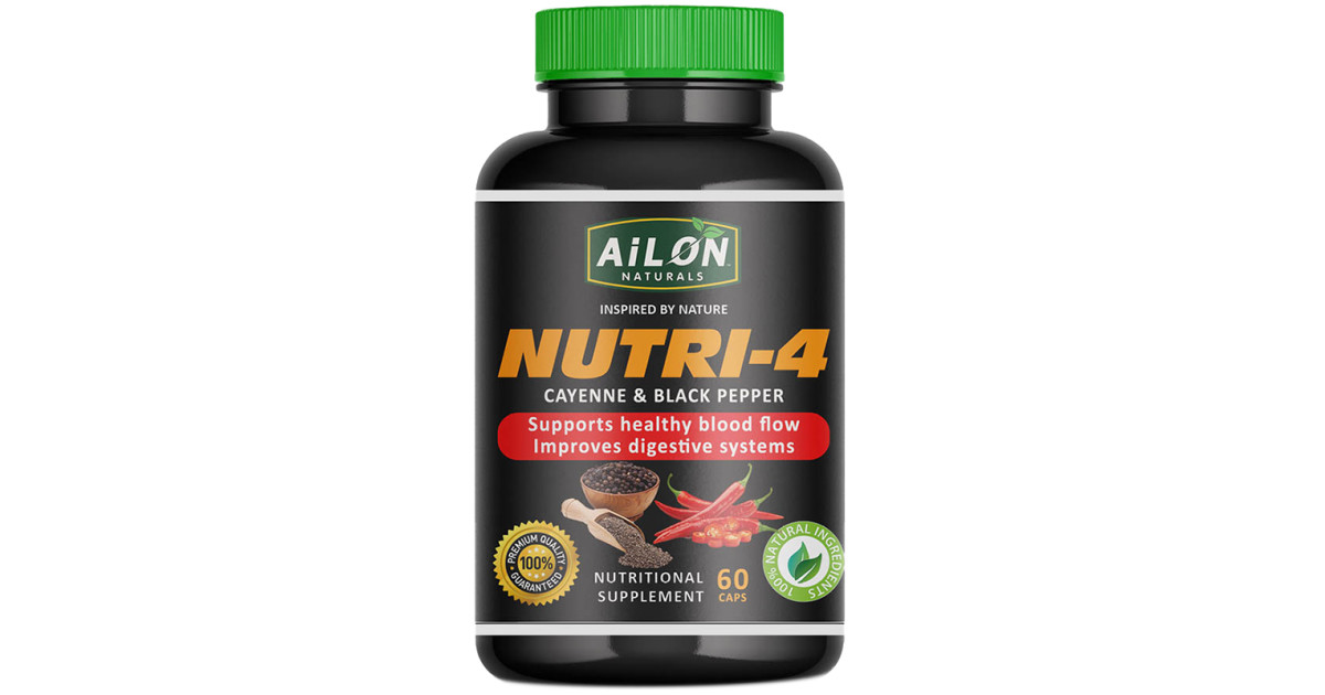 Buy Ailon Naturals Nutri 4 - Cayenne & Black Pepper capsules (60 caps ...