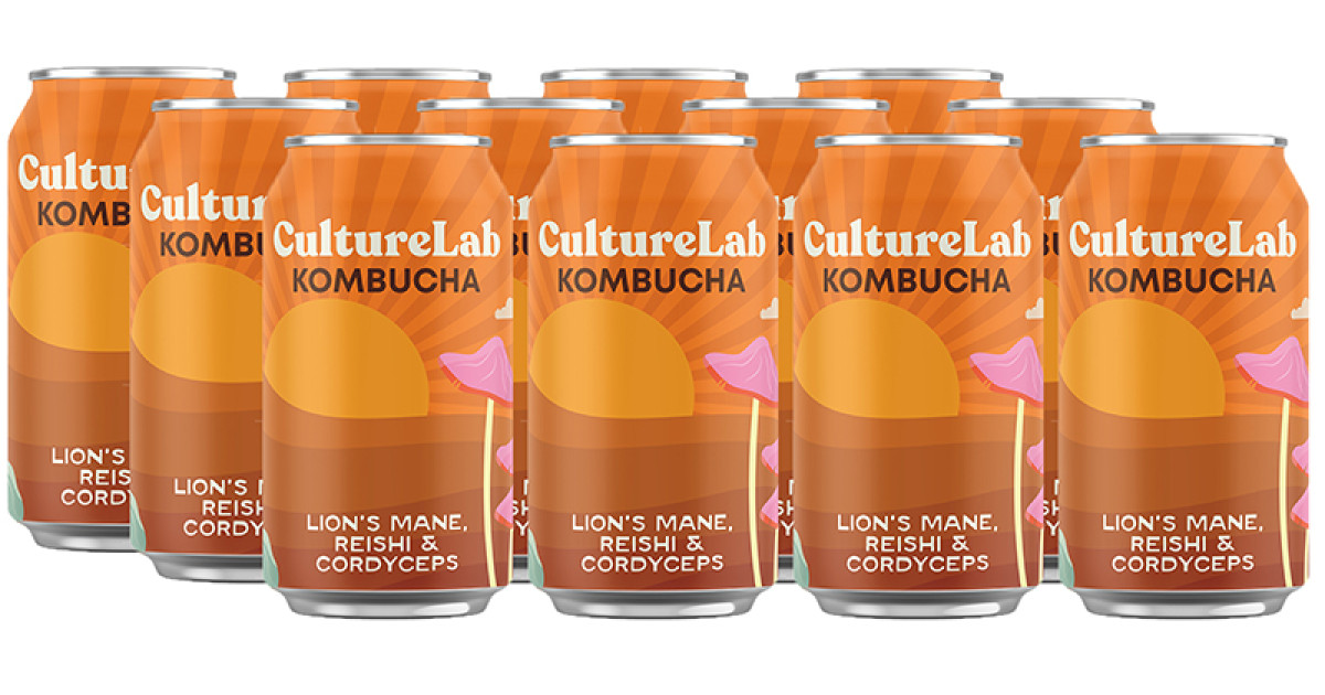 Buy CultureLab Lion's Mane, Reishi & Cordyceps Kombucha x 12 Online ...
