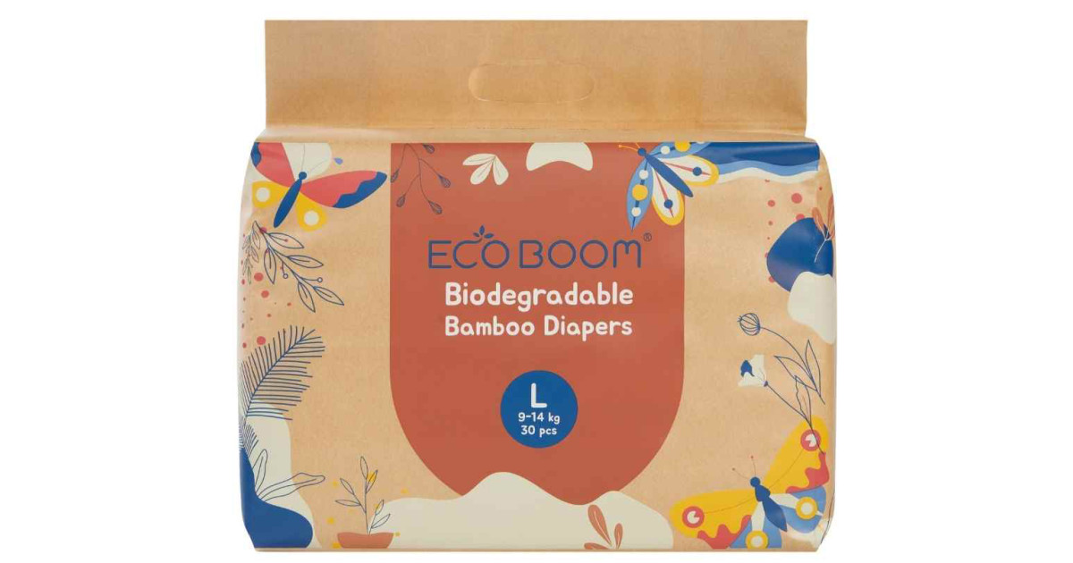 Buy Eco Boom Bamboo Diapers L - 30 Pack Online | Faithful to Nature