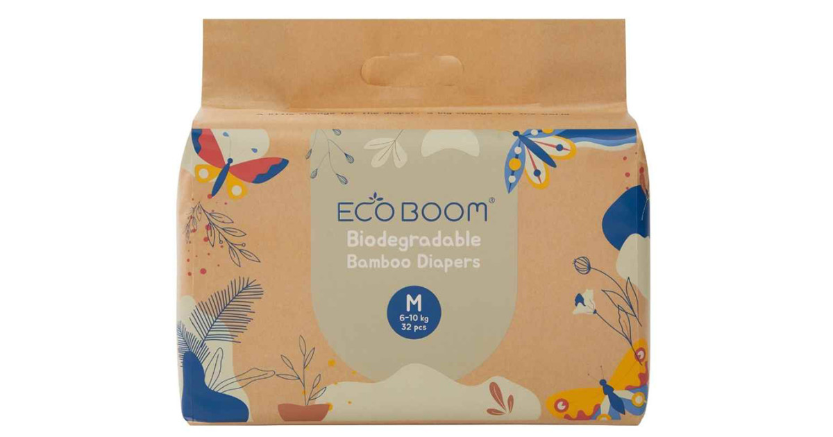 Buy Eco Boom Bamboo Diapers M - 32 Pack Online | Faithful to Nature