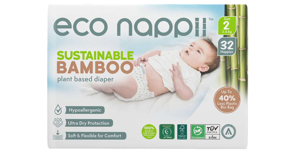 Buy Eco Nappii Bamboo Nappies 2 (3-6Kg) / Single Sprout Online | Faithful to Nature