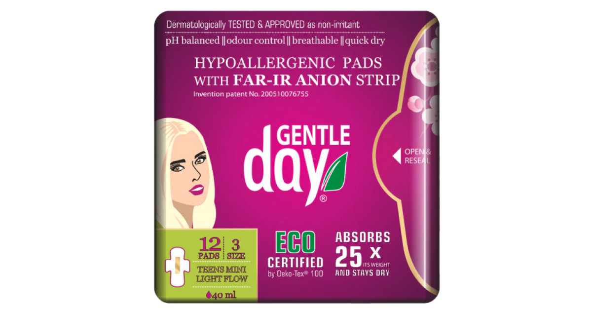 Buy Gentle Day Mini/Teens Pads - Organic & Hypoallergenic Online ...