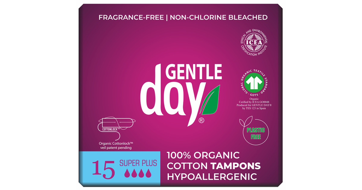 Buy Gentle Day Tampons Super Plus - Organic & Hypoallergenic Online ...