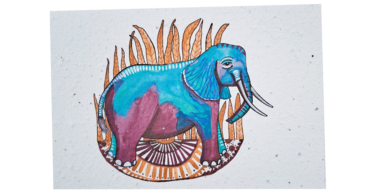 Buy Growing Paper Greeting Card Elephant Online | Faithful to Nature