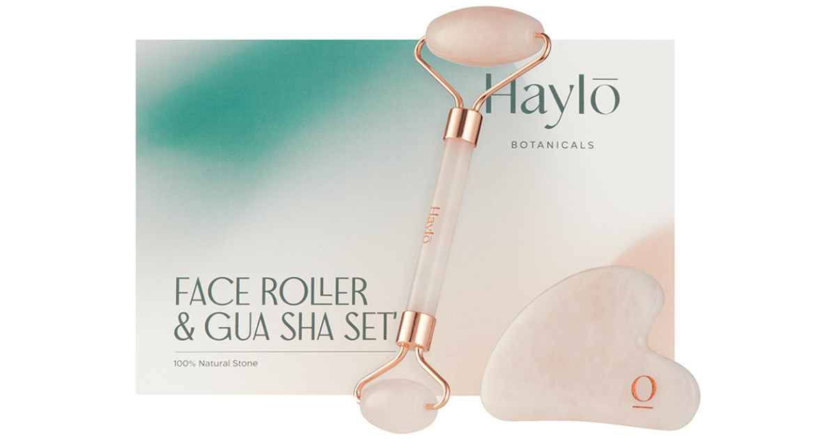 Buy Haylo Botanicals Face Roller & Gua Sha Set - Rose Quartz Online ...