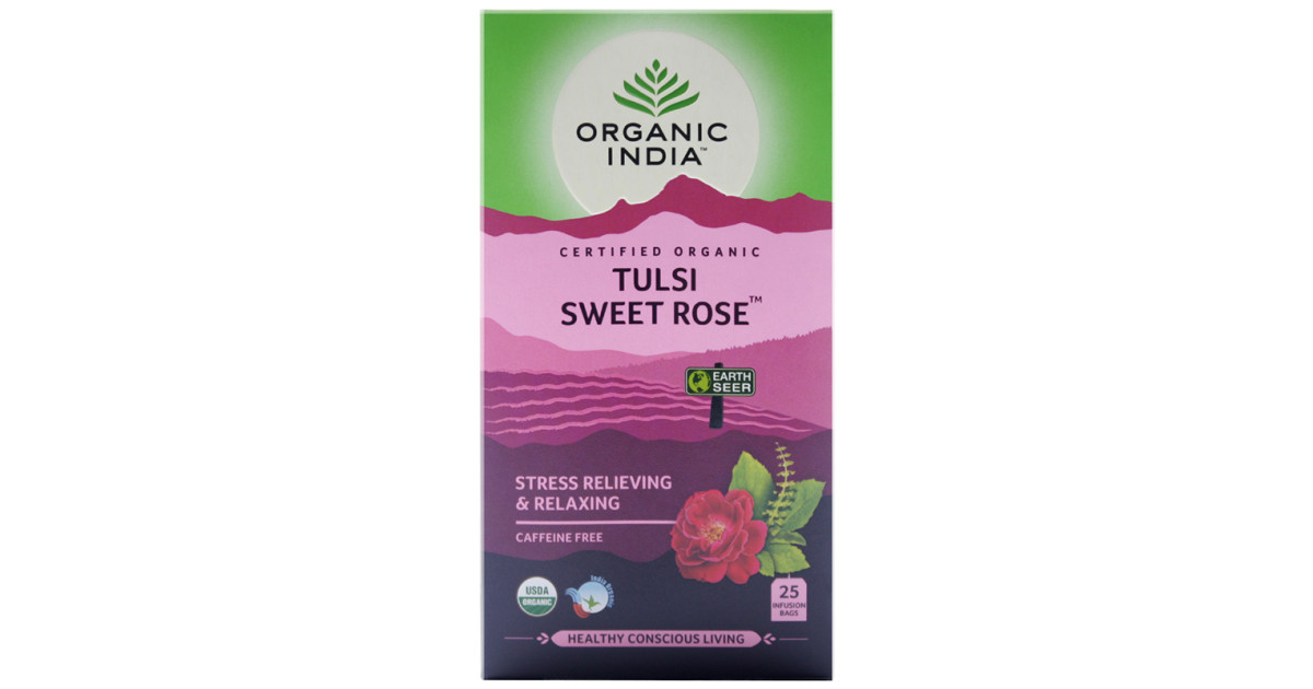Buy Organic India Tulsi Sweet Rose Tea Online | Faithful to Nature