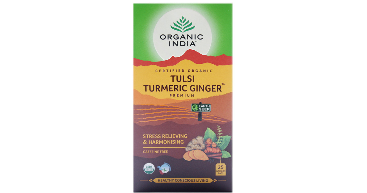 Buy Organic India Tulsi Turmeric Ginger Tea Online | Faithful to Nature