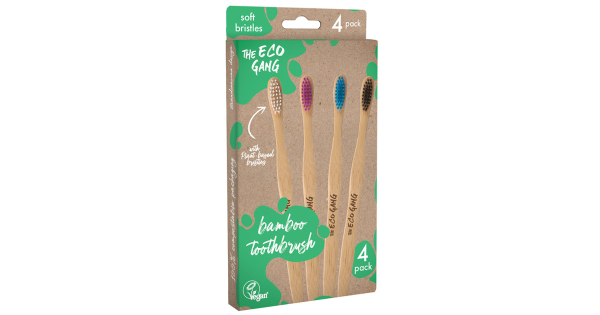 Buy The Eco Gang Adult Bamboo Toothbrushes - 4 Pack Online | Faithful ...