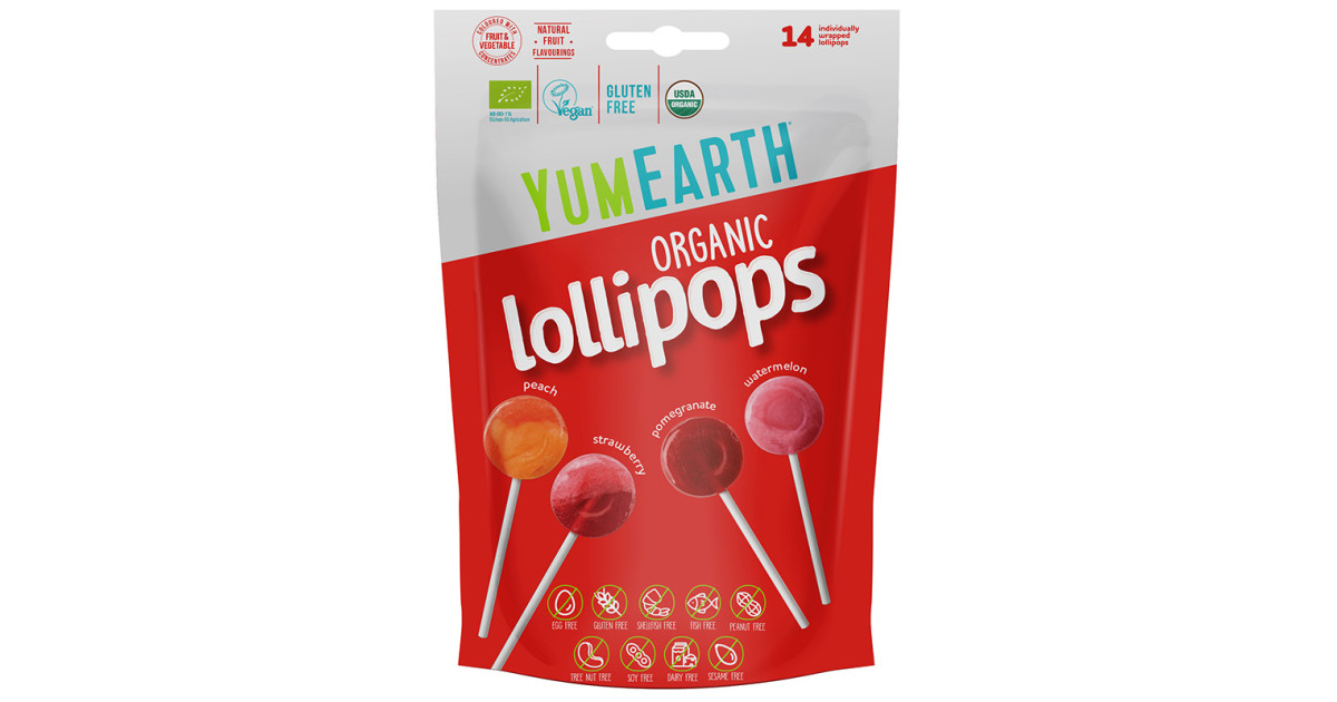 Buy Yum Earth Organic Fruit Pops 14 Lollipops (Pomegranate, Peach ...