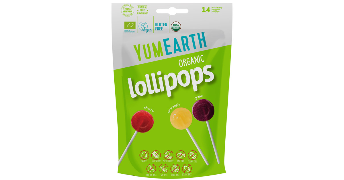 Buy Yum Earth Organic Fruit Pops 14 Lollipops (Sour Apple, Cherry, and ...