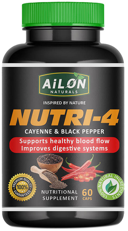 Buy Ailon Naturals Nutri 4 - Cayenne & Black Pepper capsules (60 caps ...