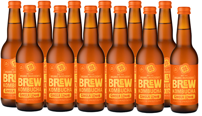 Buy Brew Kombucha Ginger Lemon x 12 Online | Faithful to Nature