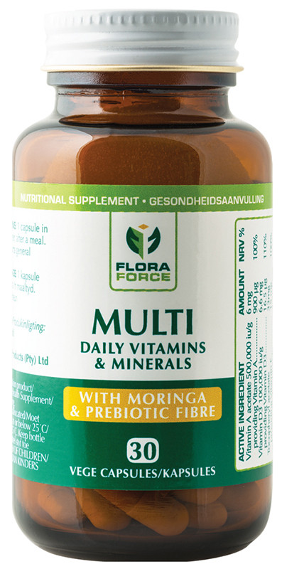 Buy Flora Force Multi Daily Vitamins with Moringa & Prebiotic Fibre ...