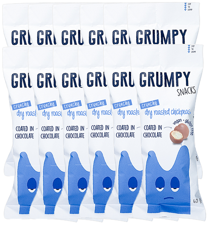 Buy Grumpy Snacks Dry Roasted Chickpeas - Chocolate x 12 Online ...