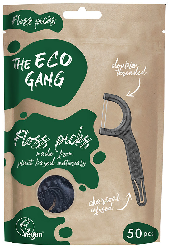 Buy The Eco Gang Plant-Based Floss Picks - Charcoal Infused Online ...