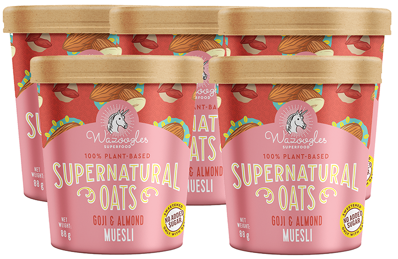 Buy Wazoogles Supernatural Oats Pot - Goji & Almond Muesli x 5 Online ...