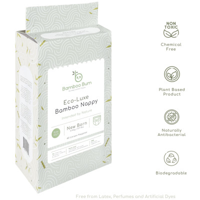 Buy Bamboo Bum Disposable Nappies - New Born Online | Faithful to Nature