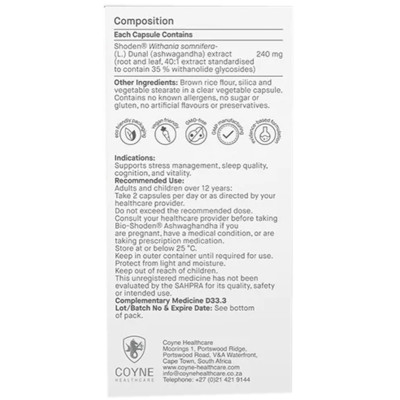 Buy Coyne Bio-Shoden Ashwagandha 240mg Online | Faithful to Nature