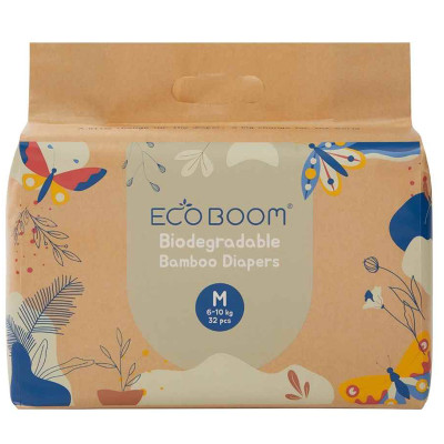 Buy Eco Boom Bamboo Diapers M - 32 Pack Online | Faithful to Nature