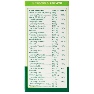 Buy Flora Force Multi Daily Vitamins with Moringa & Prebiotic Fibre 60 ...