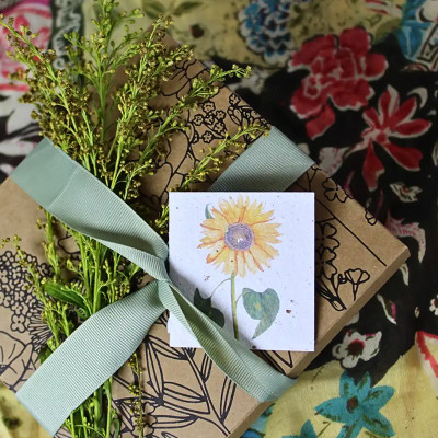 Buy Growing Paper Sunflower Mini Card Online | Faithful to Nature