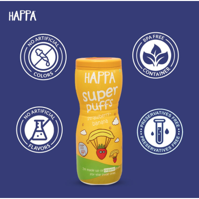 Buy Happa Strawberry & Banana Puffs Online | Faithful to Nature