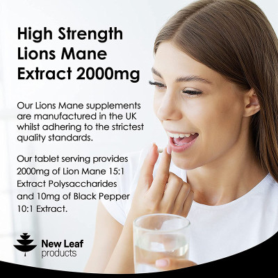 Buy New Leaf Lions Mane Tablets 6 Month supply Online | Faithful to Nature