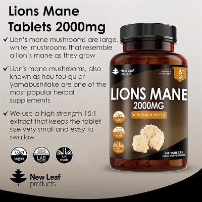 Buy New Leaf Lions Mane Tablets 6 Month supply Online | Faithful to Nature