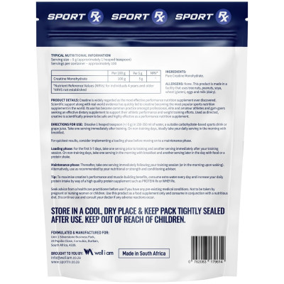 Buy Sport RX 100% Pure Creatine Monohydrate 500g Online | Faithful to ...