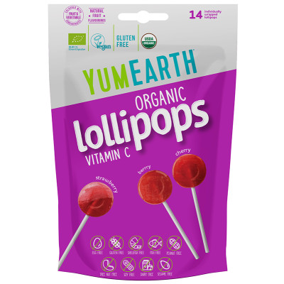 Buy Yum Earth Organic Vitamin C Pops 14 Lollipops (Strawberry, Cherry ...