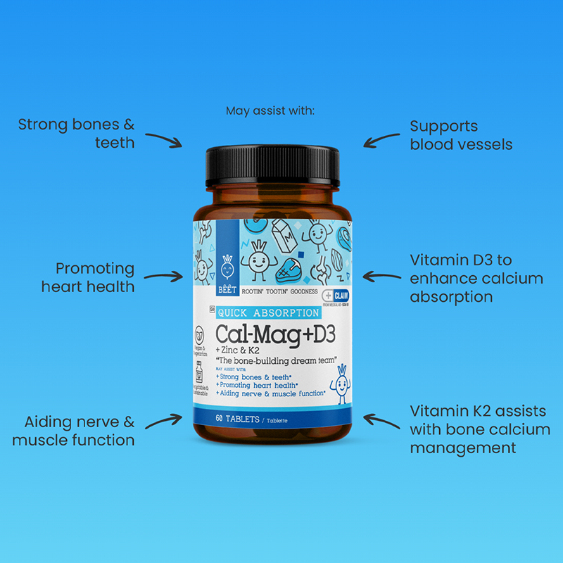 Buy Beet Goodness Cal-Mag+D3 + Zinc & K2 Online | Faithful to Nature