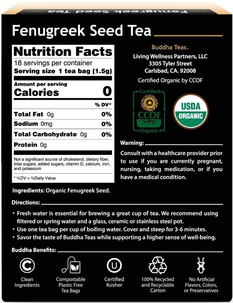 Buy Buddha Teas Fenugreek Seed Tea Online | Faithful to Nature