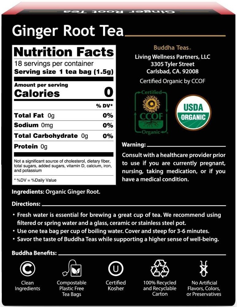 Buy Buddha Teas Ginger Root Tea Online | Faithful to Nature
