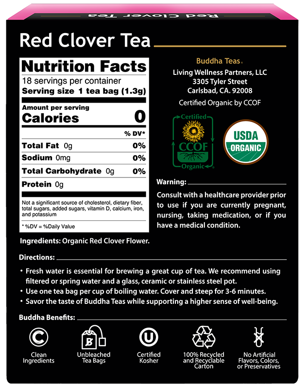 Buy Buddha Teas Red Clover Tea Online | Faithful to Nature