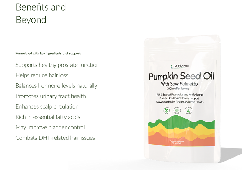 Buy EA Pharma Pumpkin Seed Oil with Saw Palmetto Online | Faithful to ...