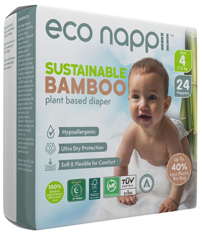 Buy Eco Nappii Bamboo Nappies 4 (7-12KG) / Single Sprout Online ...