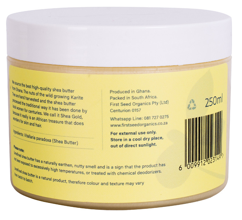 Buy First Seed Organics Unrefined Shea Butter 250ml Online | Faithful ...