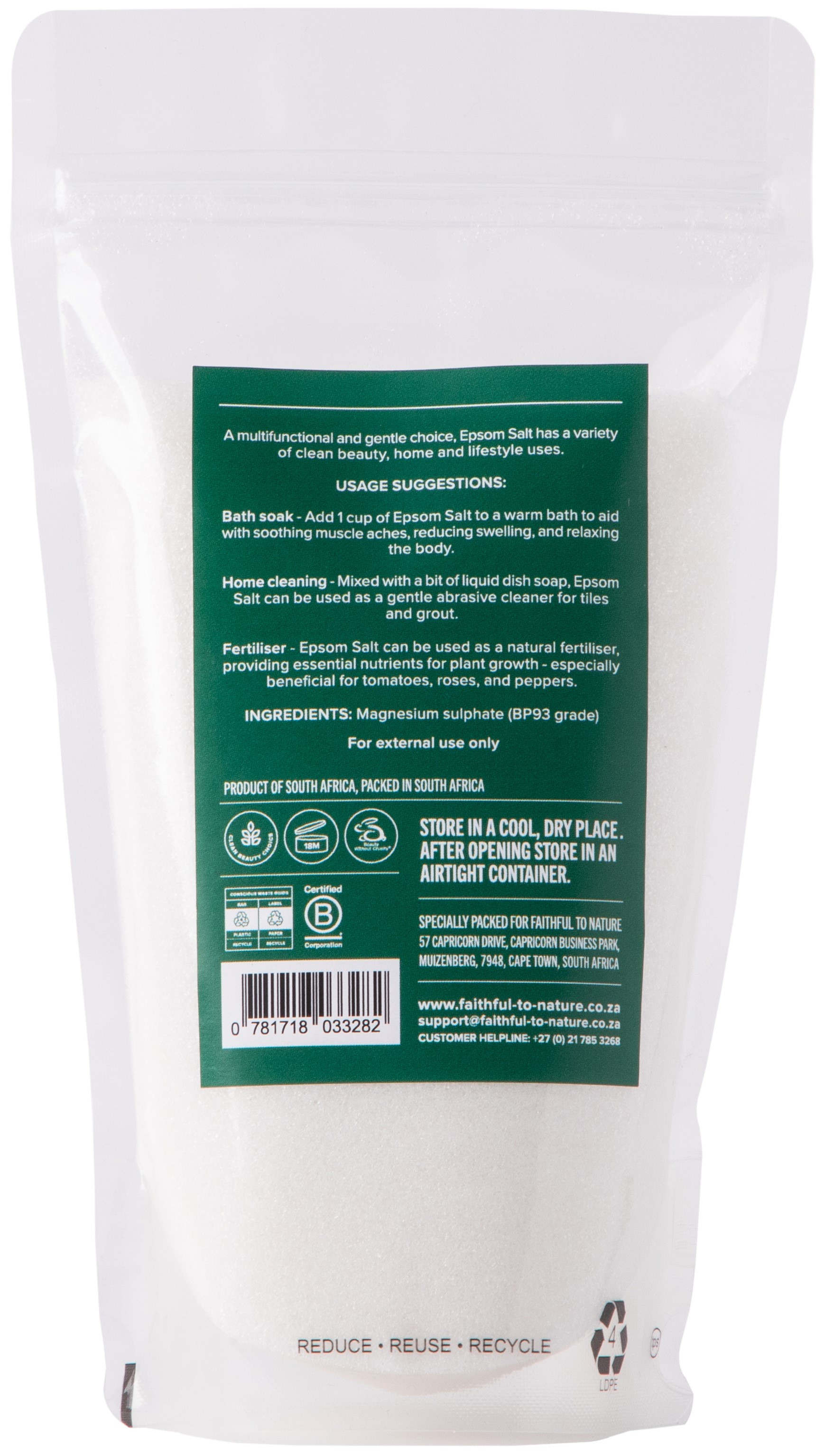 Buy FtN Epsom Salt 500g Online | Faithful to Nature