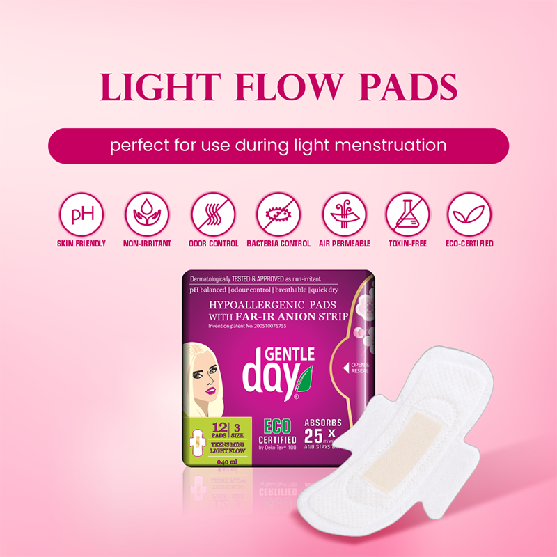Buy Gentle Day Mini/Teens Pads - Organic & Hypoallergenic Online ...