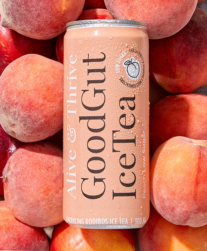 Buy Good Gut Ice Tea Peach Can - 300ml Online | Faithful to Nature