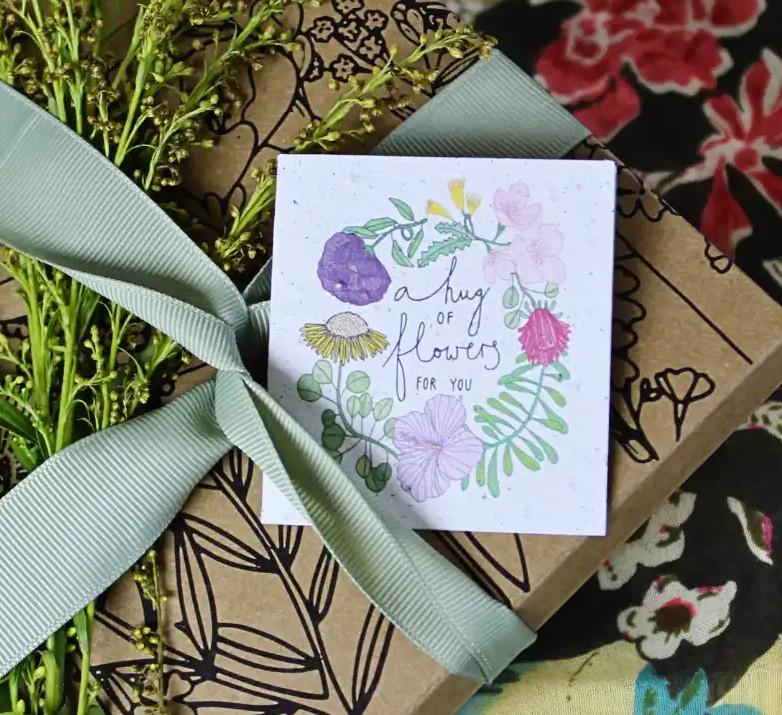 Buy Growing Paper A Hug of Flowers Mini Card Online | Faithful to Nature