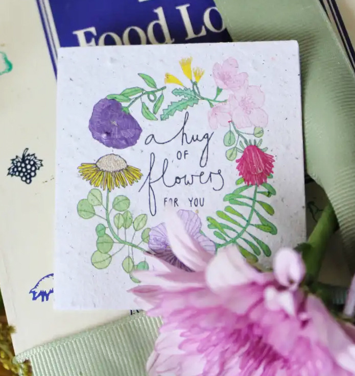 Buy Growing Paper A Hug of Flowers Mini Card Online | Faithful to Nature
