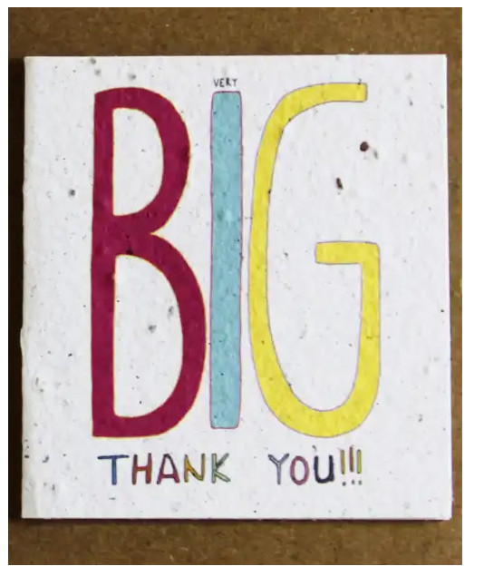 Buy Growing Paper Big Thank You Mini Card Online | Faithful to Nature