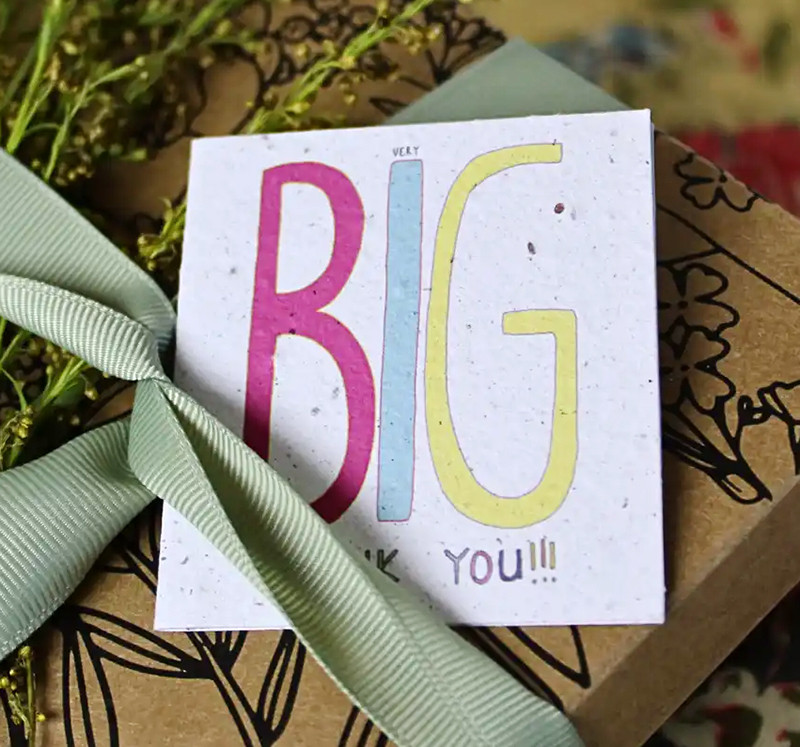 Buy Growing Paper Big Thank You Mini Card Online | Faithful to Nature