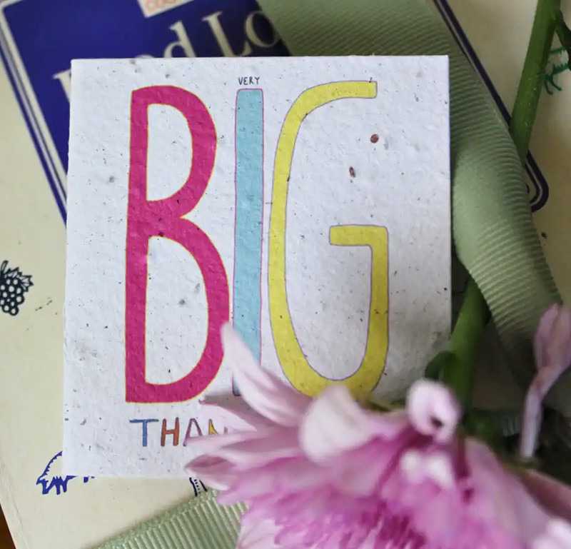 Buy Growing Paper Big Thank You Mini Card Online | Faithful to Nature