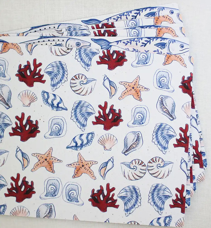 Buy Growing Paper Fish & Shell Place Mats Online | Faithful to Nature