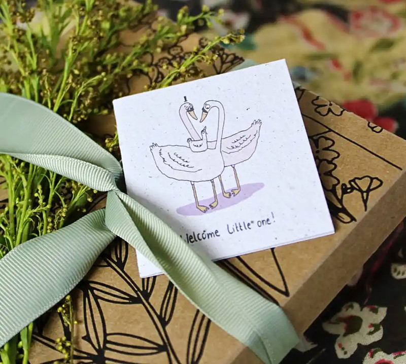 Buy Growing Paper Welcome Little One Mini Card Online | Faithful to Nature