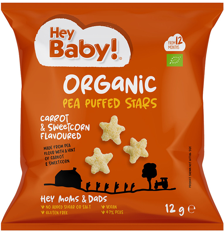 Buy Hey Baby! Carrot & Sweetcorn Pea Puffs Online | Faithful to Nature