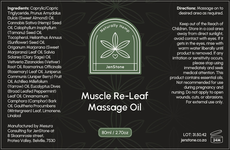 Buy Jenstone Muscle Re-Leaf Massage Oil Online | Faithful to Nature